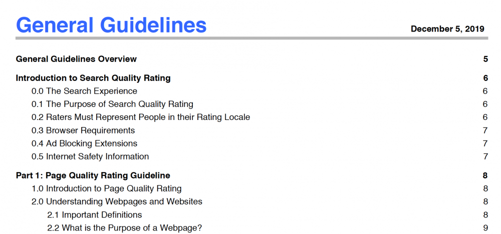 Guía Quality Raters Google | Adrenalina